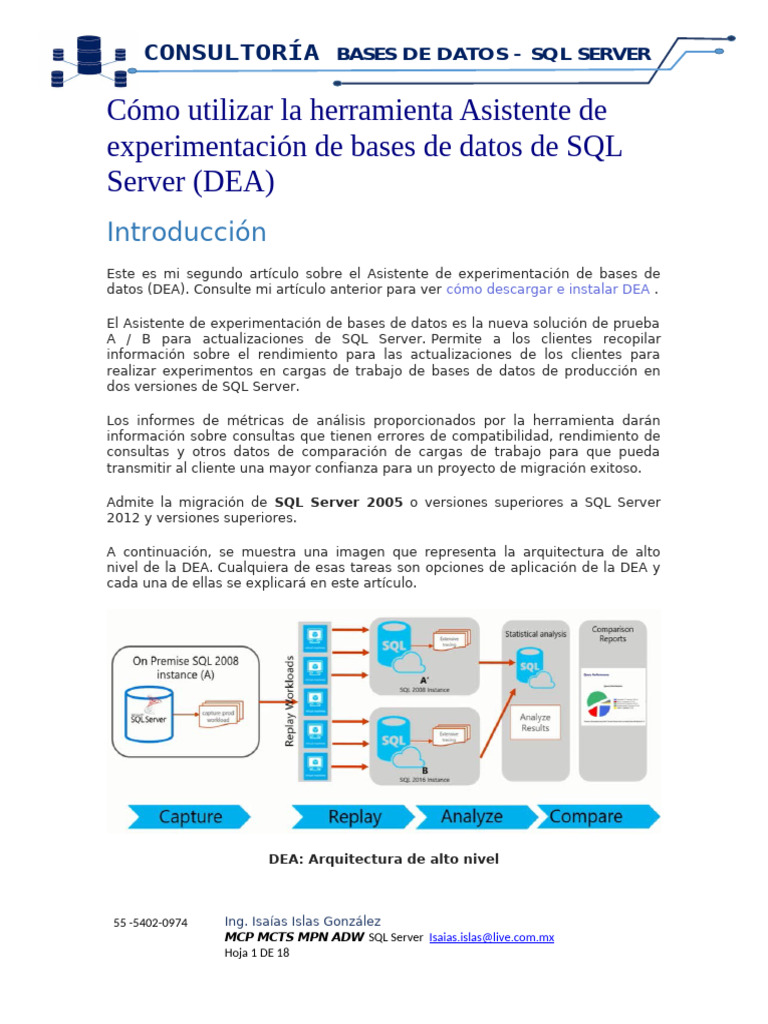 Cómo Utilizar La Herramienta Asistente de Experimentación de Bases de Datos de SQL Server (DEA ...