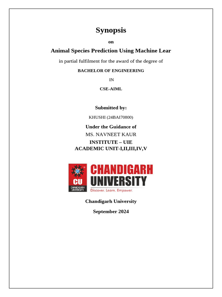 Animal Species Prediction with ML | PDF | Support Vector Machine ...