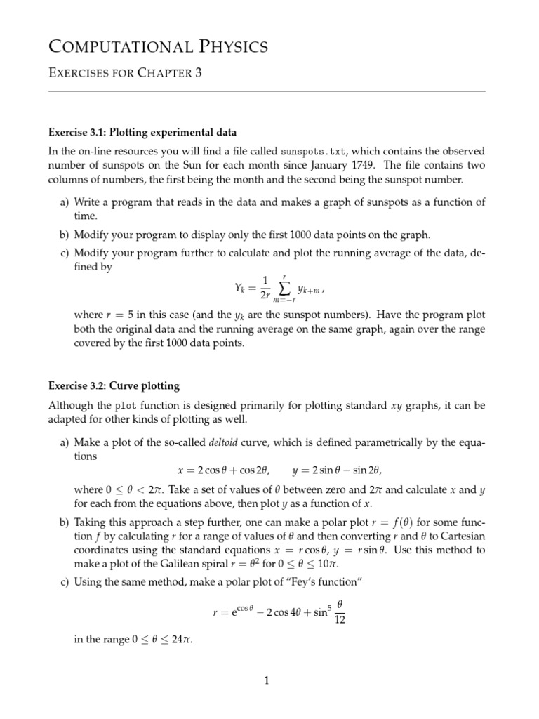 Computational Physics Chapter 3 Exercises | PDF