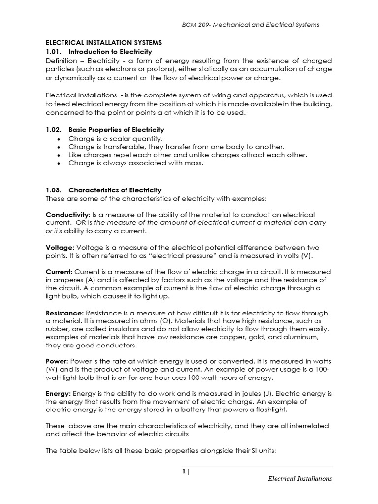 ELECTRICAL notes | PDF | Fuse (Electrical) | Electrical Wiring