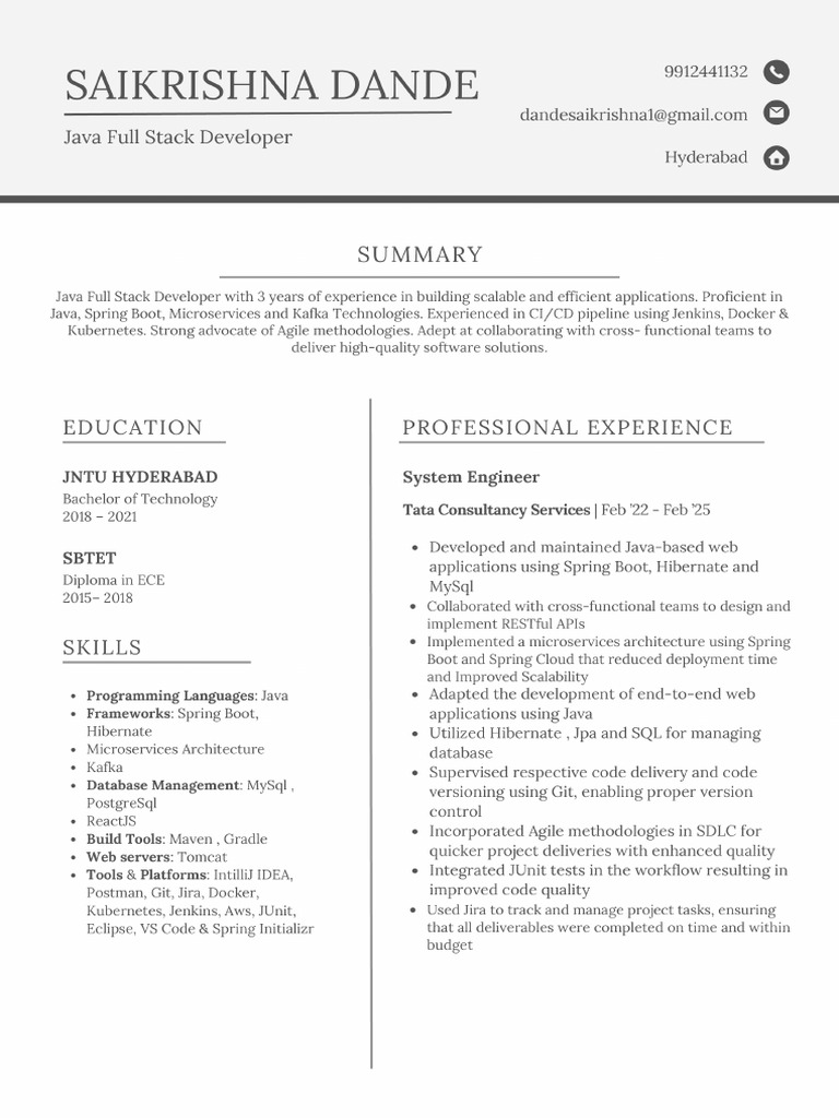 Gray and White Simple Clean Resume | PDF