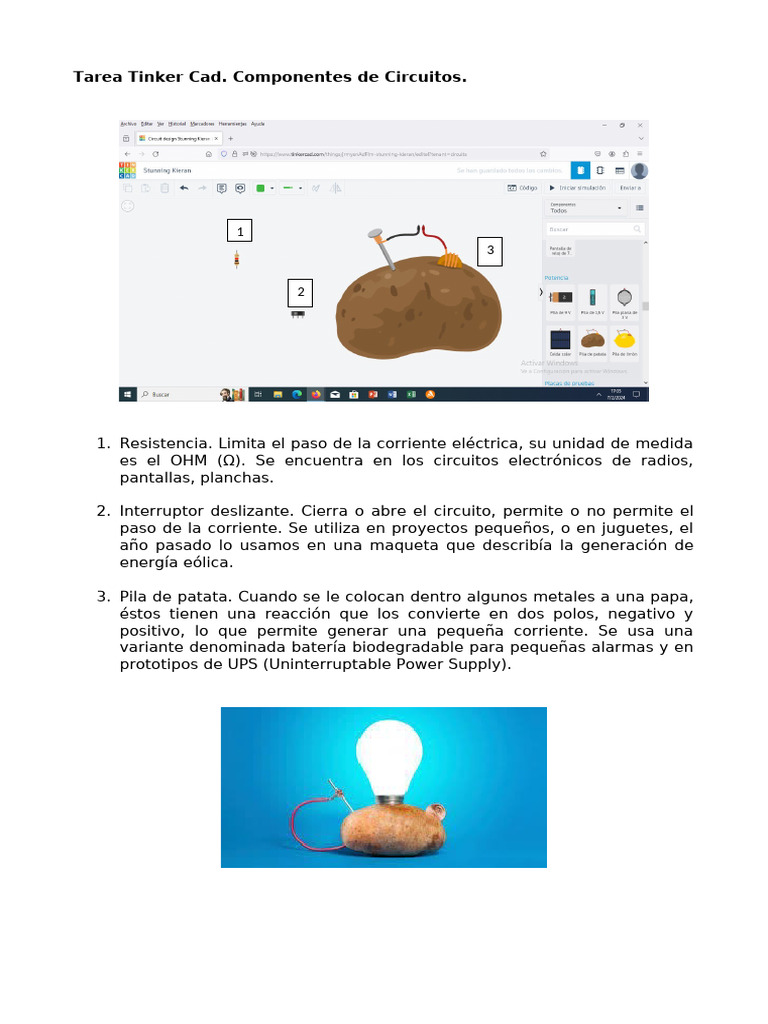 Tarea Tinker Cad Resistencia Interruptor Papa | PDF