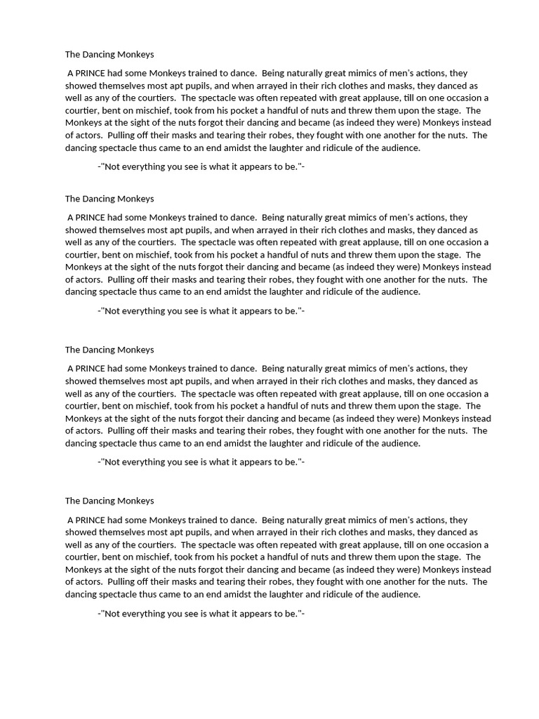 The Dancing Monkeys | PDF