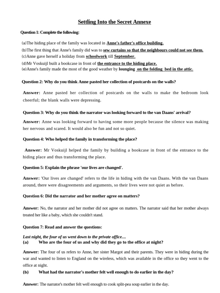 Setting Into The Secret Annexe | PDF