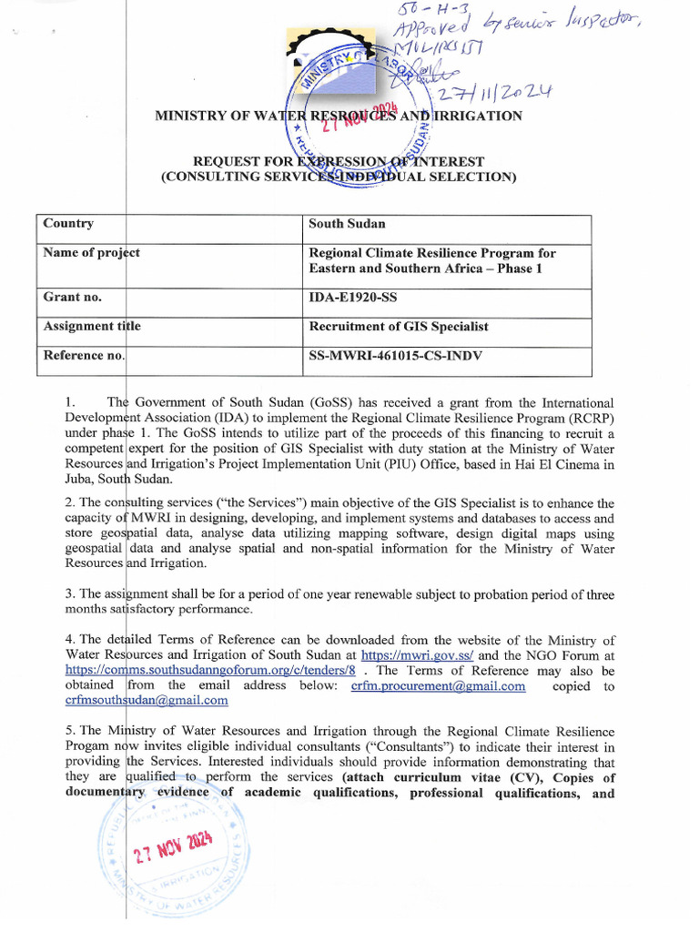 REOI GIS Specialist For The RCRP | PDF