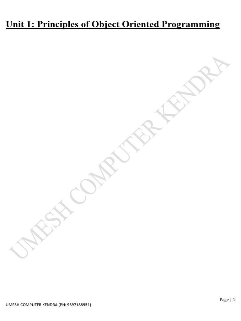 Chapter 1 Exercises Principles of OOP | PDF | Object Oriented Programming | Computer Programming