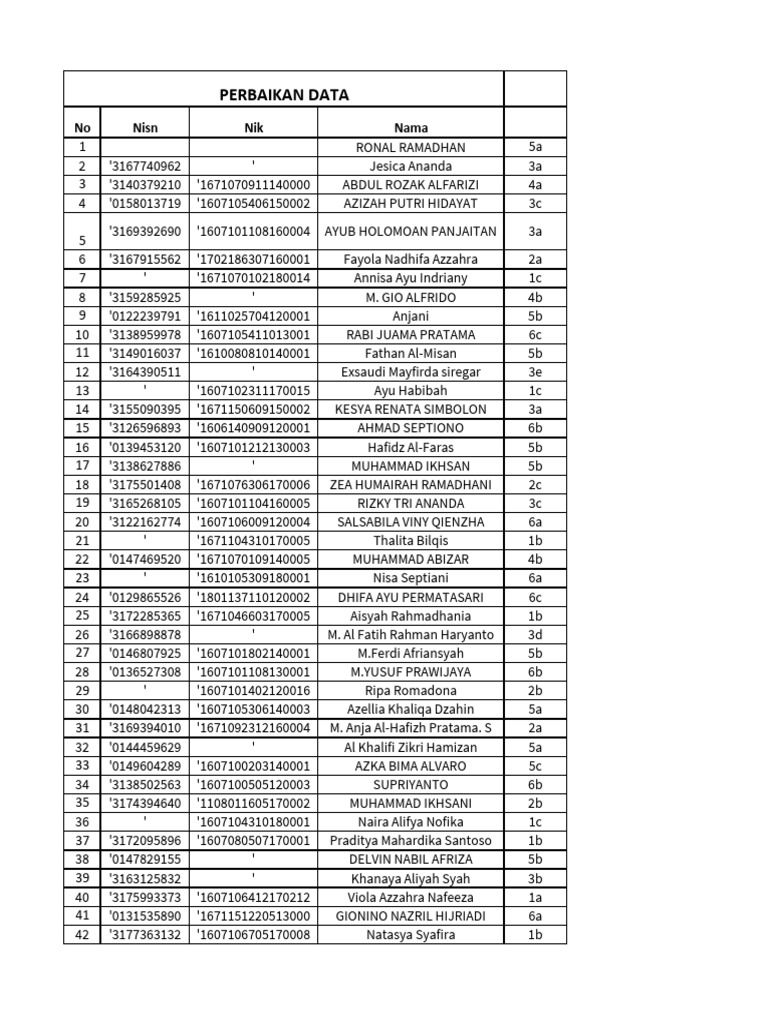 perbaikan data 2024 | PDF