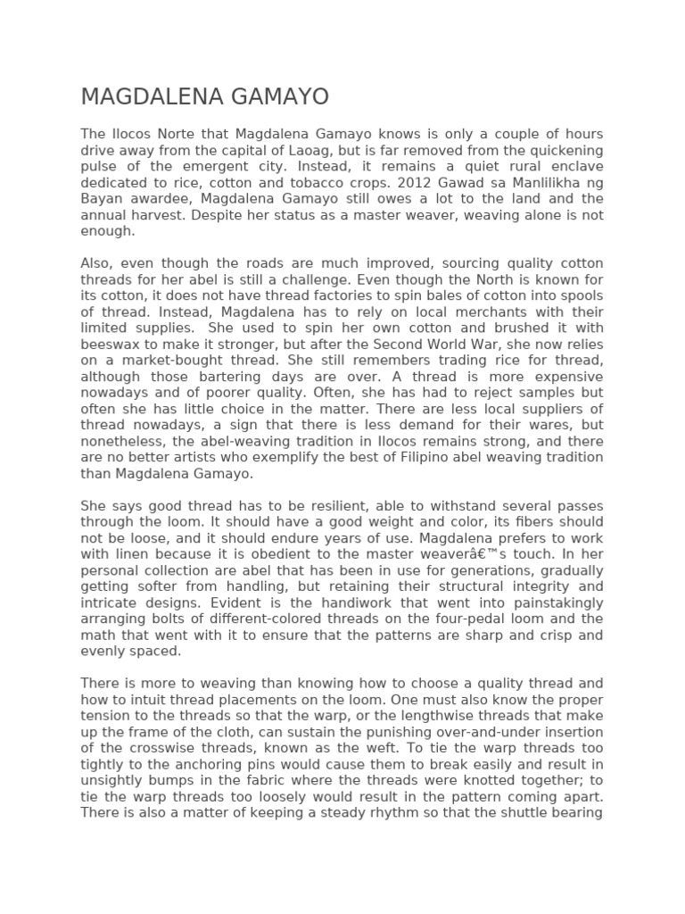 Narional Living Treasures | PDF | Weaving | Loom