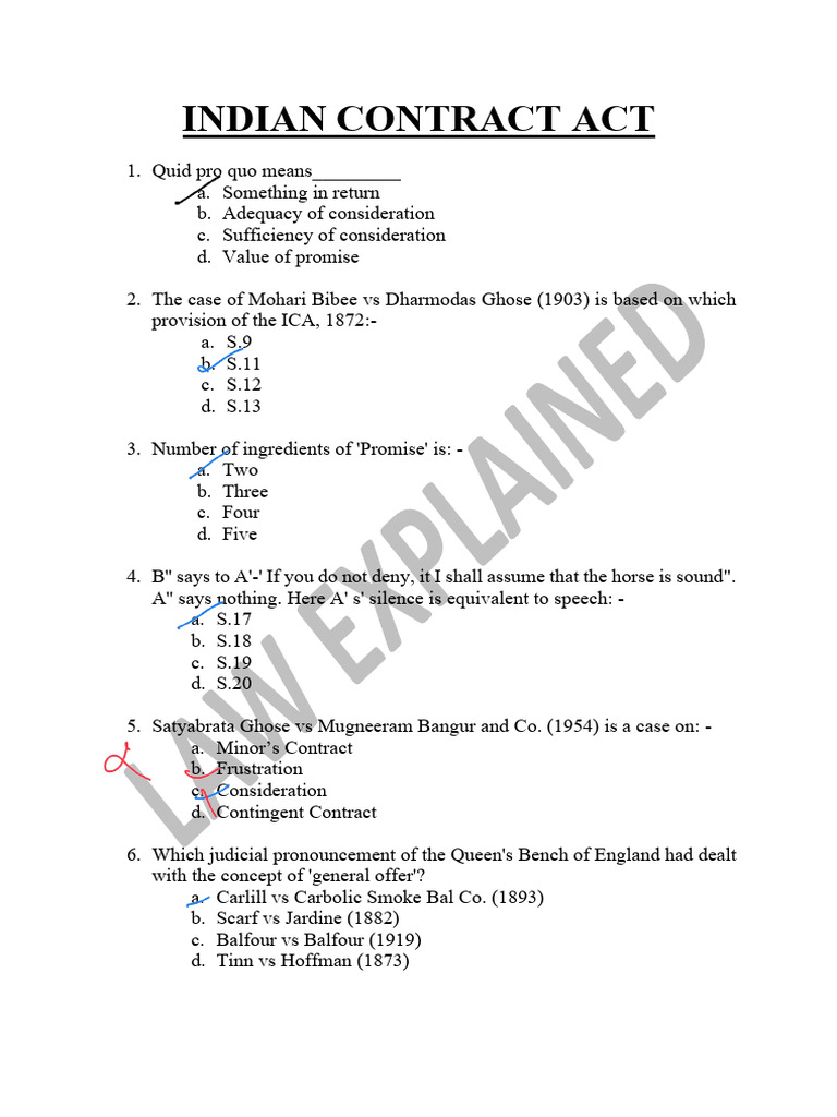 Indian Contract Act Full | PDF | Guarantee | Consideration