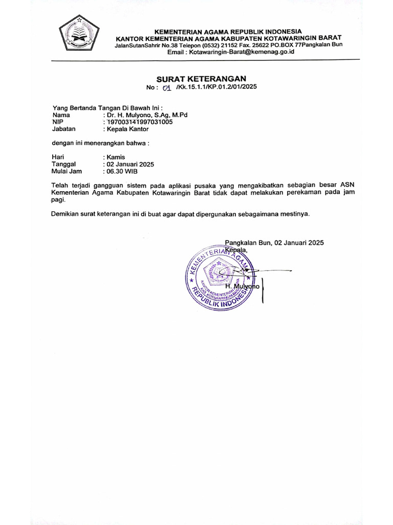 Absen Eror 2 Januari 2024 | PDF