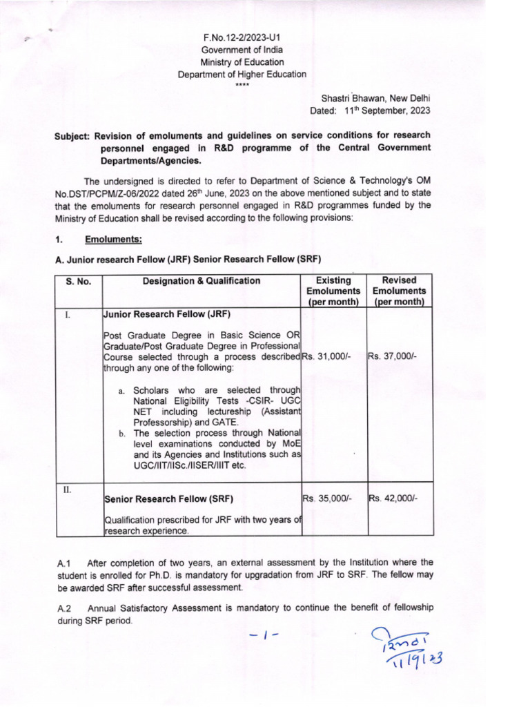 Revised PhD Stipends and Guidelines 2023 | PDF | Academia | Higher ...