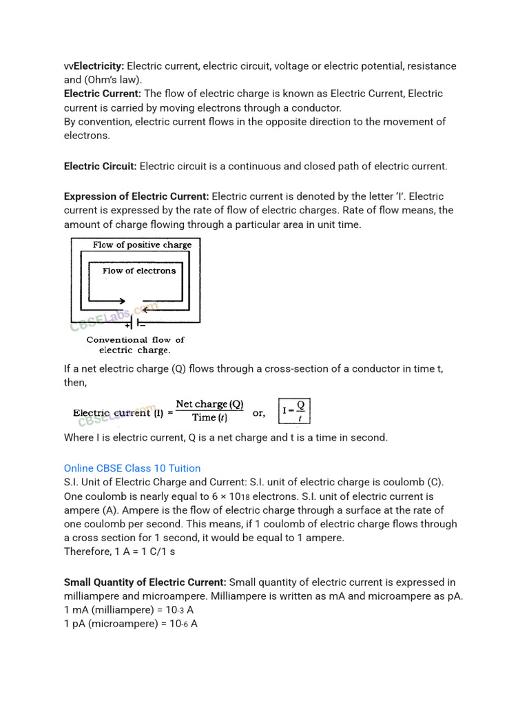 Notes Repeated, 30min Revision | PDF | Electric Current | Voltage