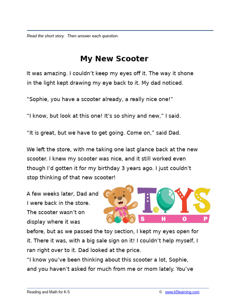3rd Grade 3 Reading Scooter | PDF