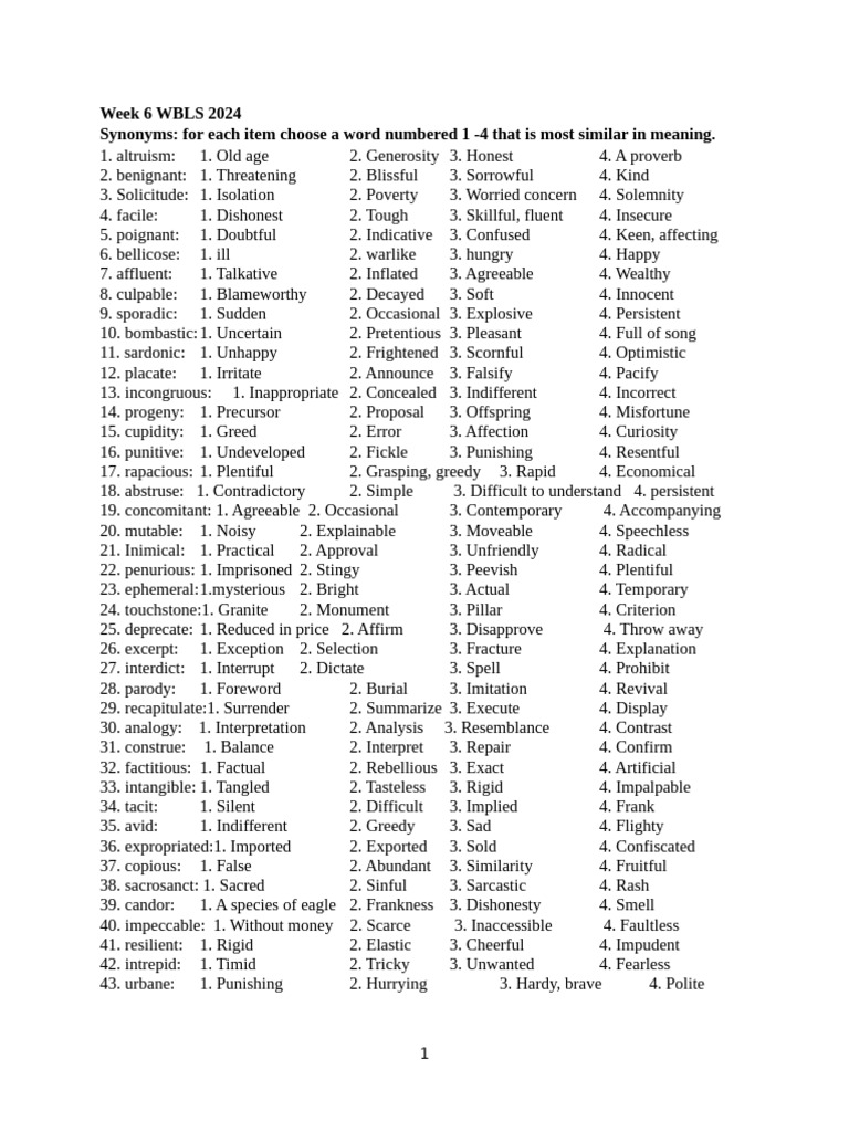 Week 6 WBLS 2024 | PDF