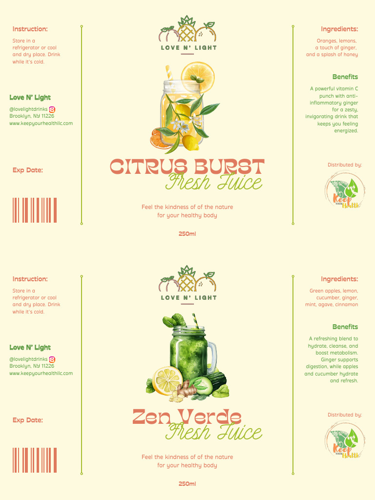 Fresh Juice Varieties for Health | PDF | Drink | Lime (Fruit)