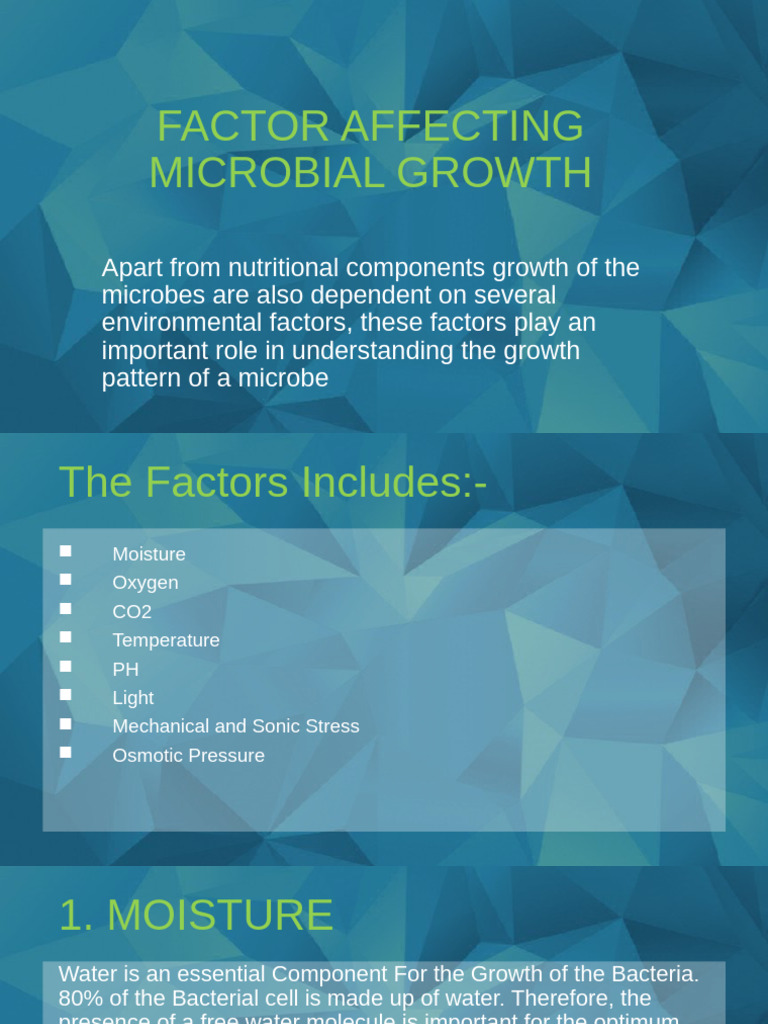 Key Factors Influencing Microbial Growth | PDF | Bacteria | Microorganism
