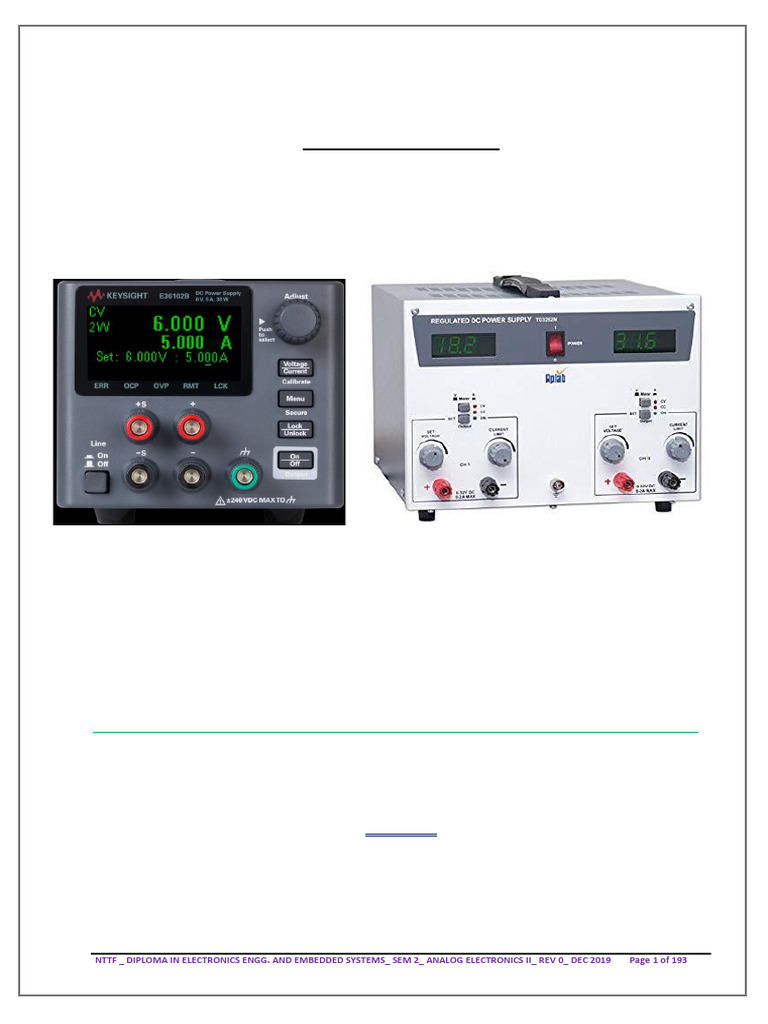 Analog Electronics Master File | PDF | Rectifier | Power Supply
