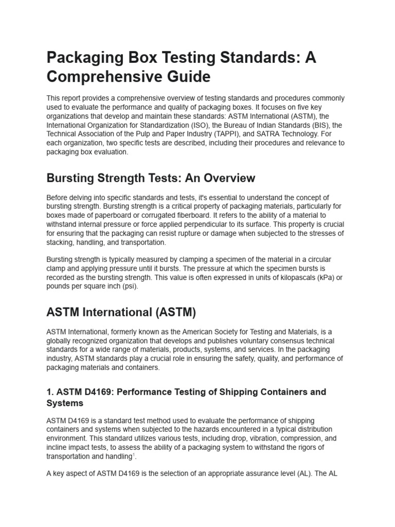 Medical Device Packaging Standards Guide | PDF | Strength Of Materials ...