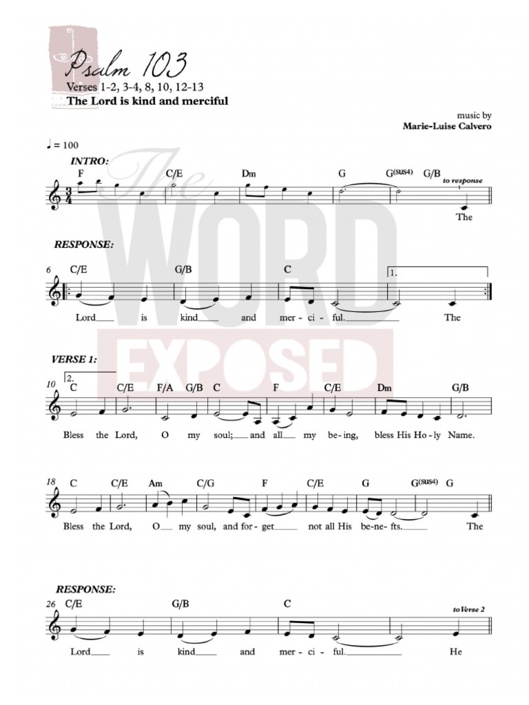 PSALM - The Lord Is Kind and Merciful (Ps103) | PDF