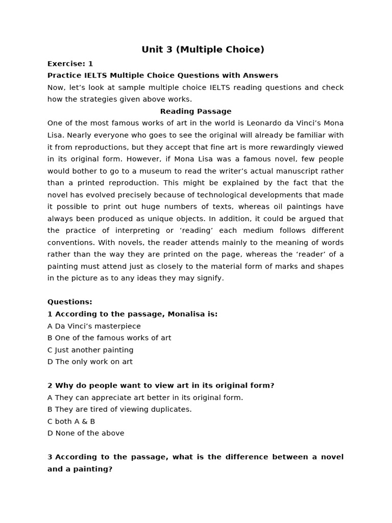 Multiple Choice Reading Ielts | PDF | Bipedalism | Lucy (Australopithecus)