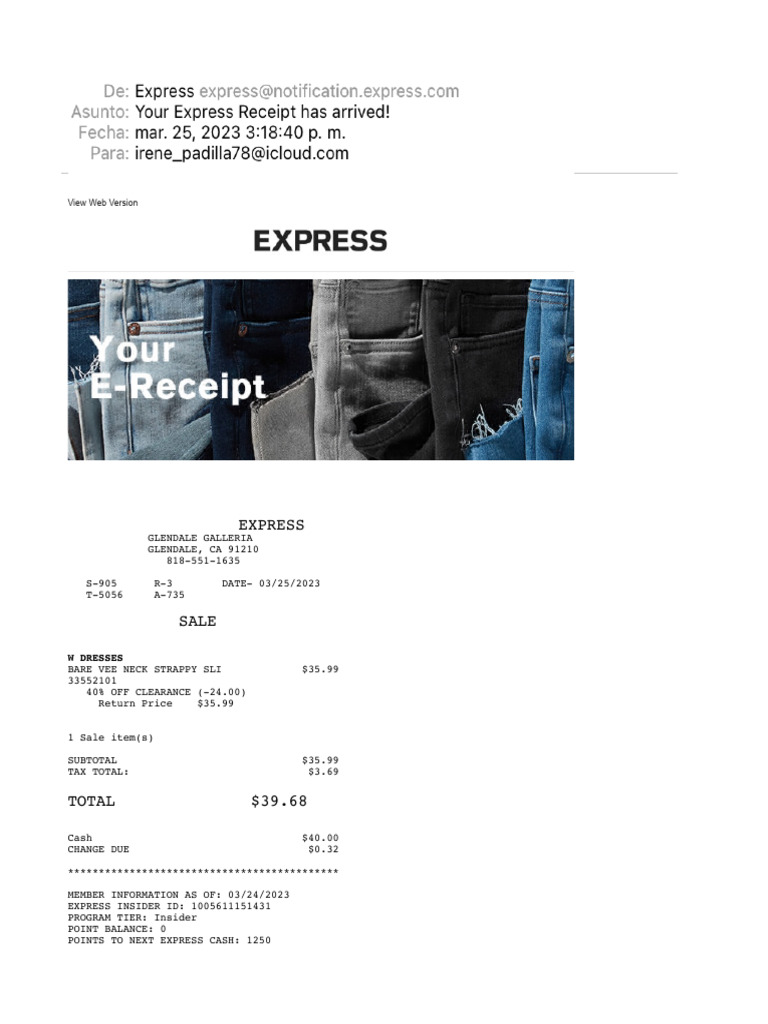 Your Express Receipt Has Arrived! | PDF | Payments
