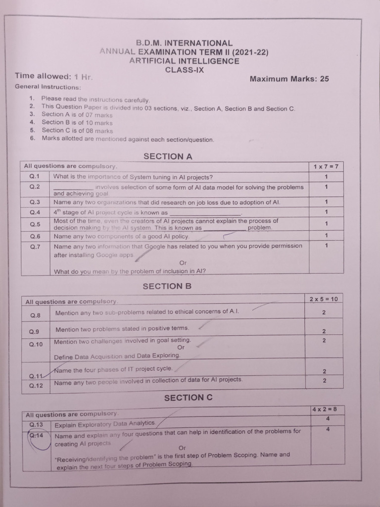 Class 9 Annual Exam (2021-2022) | PDF