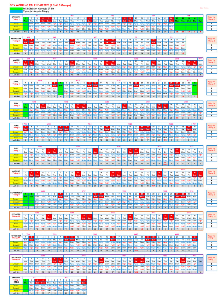 Lịch kíp SDV 2025 BaBun OK | PDF