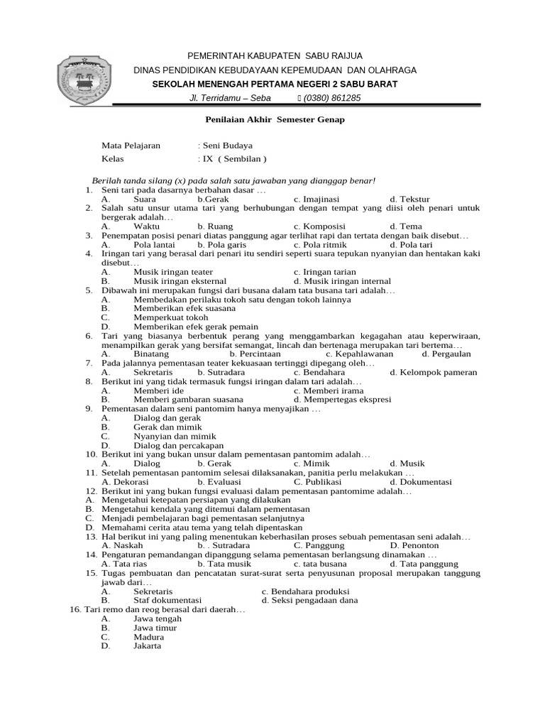 Soal Pas Genap | PDF