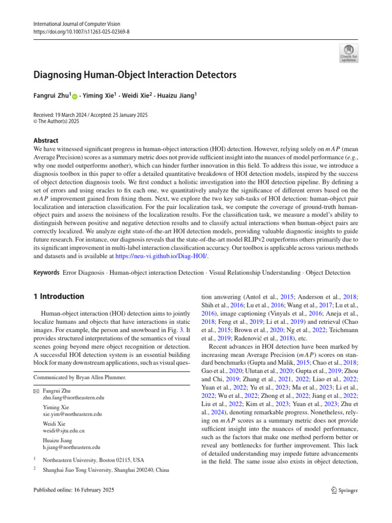 Diagnosing Human-Object Interaction Models | PDF | Accuracy And Precision