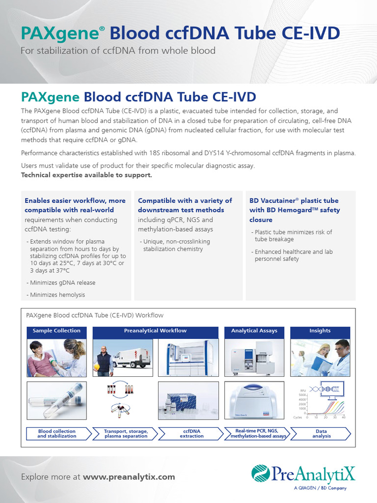 PAS BC PAXgene-Blood-ccfDNA-flyer BR EN | PDF | Real Time Polymerase Chain Reaction | Dna Sequencing