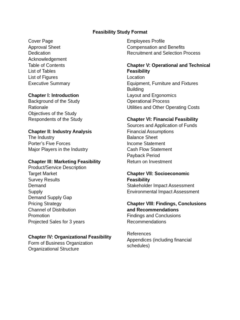 Feasibility-Study-Format | PDF | Feasibility Study | Economies