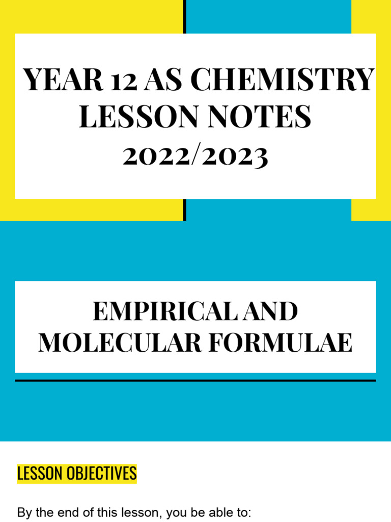 Year 12 Chemistry Lesson Notes 2022 - 2023 | PDF | Chemical Equilibrium ...