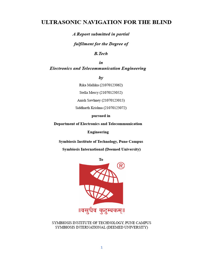Ultrasonic Navigation System for the Blind | PDF | Usability | Visual ...