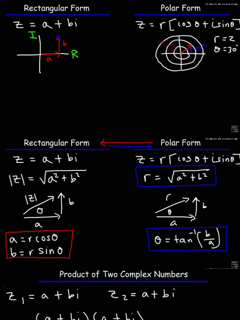 Complex Numbers in Polar - de Moivre's Theorem (Notes) | PDF