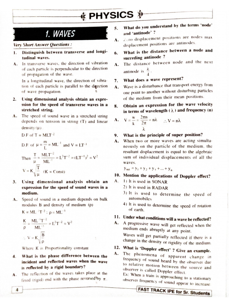 Physics Fastrack 2024 Inter 2nd Year AP | PDF