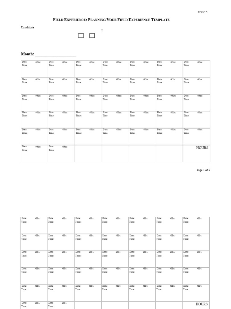 Field Experience Planning Template | PDF