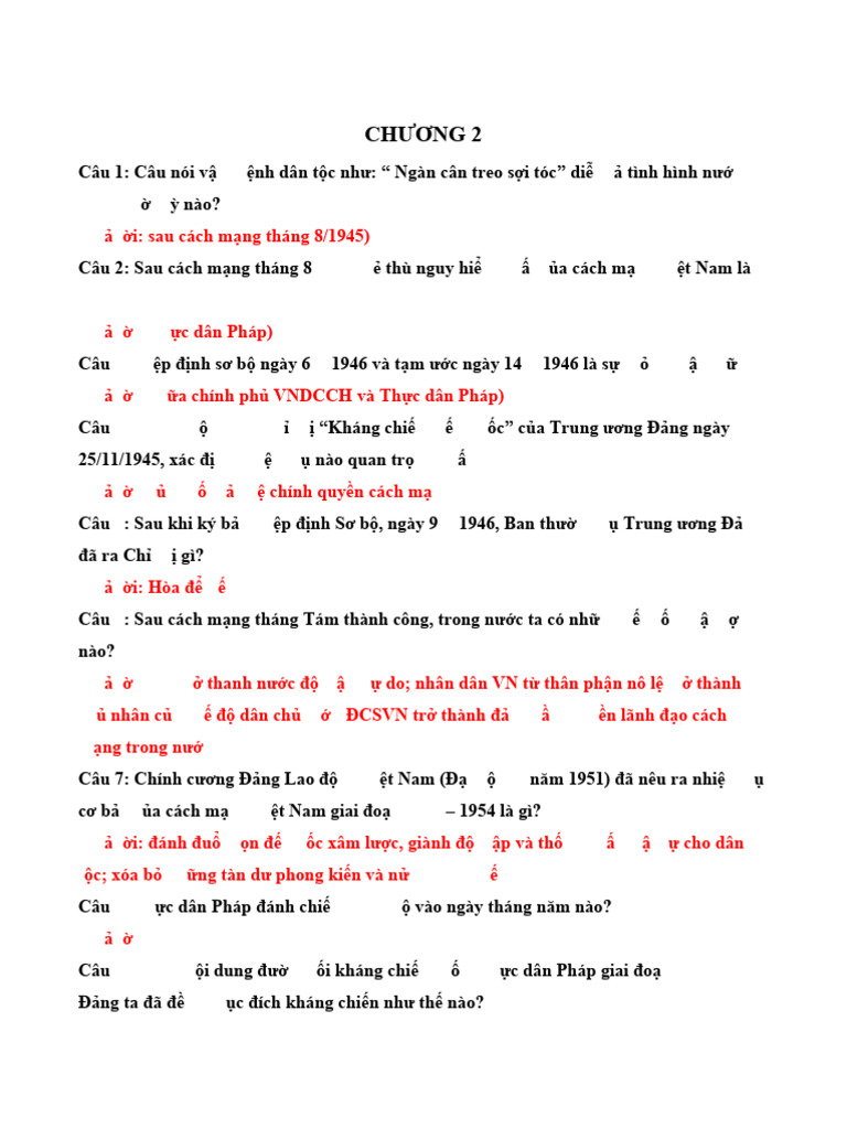 Dinh Huong On Tap LSD CHUONG 2 | PDF