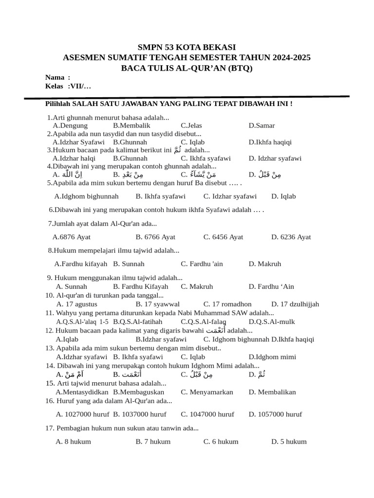 ASTS 2 Genap 7 2024-2025 | PDF