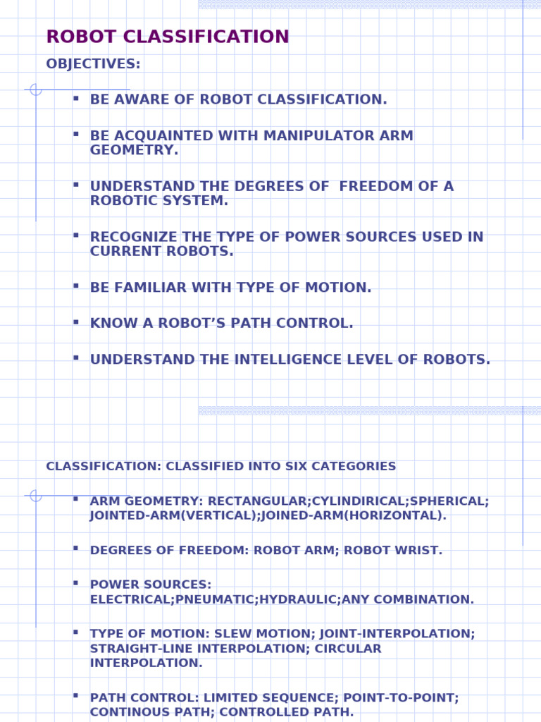lec4-robot_classification | PDF | Actuator | Rotation