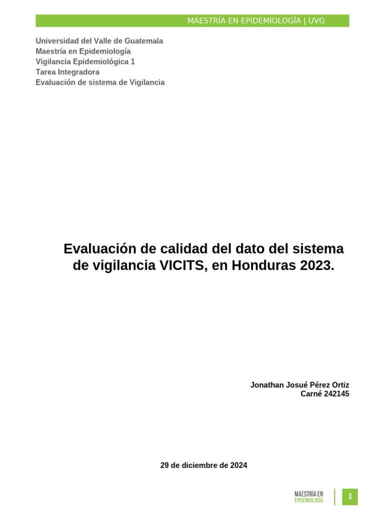 Actividad Integradora, Segundo Reporte Evaluación de Sistema de Vigilancia (Informe Final) | PDF ...