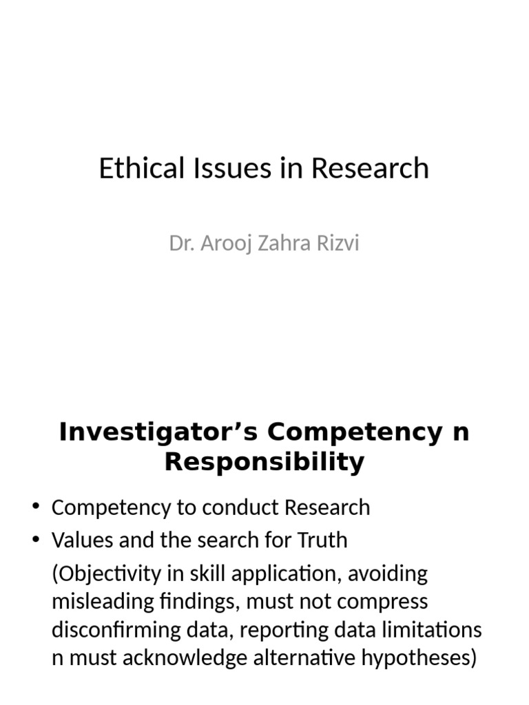 Ethical Issues in Research | PDF | Informed Consent | Risk