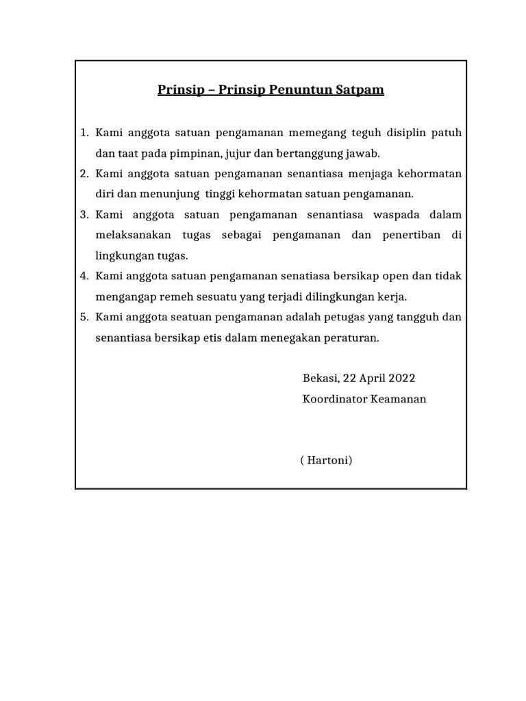 Prinsip Satpam | PDF