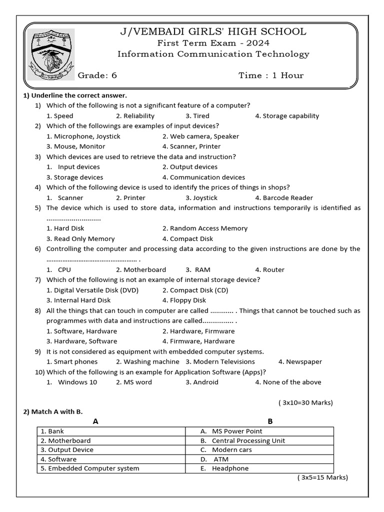 Grade 6-E | PDF | Computer Hardware | Computer Data Storage