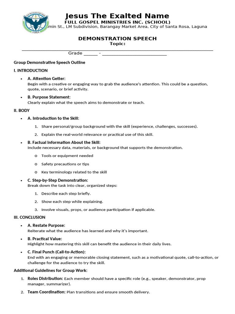 Demo Speech Instructions | PDF | Cognitive Science | Cognition