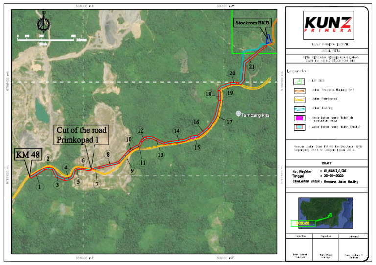 Peta Rencana Jalan Hauling Dari KM 48 Ke Stockrom BKB | PDF