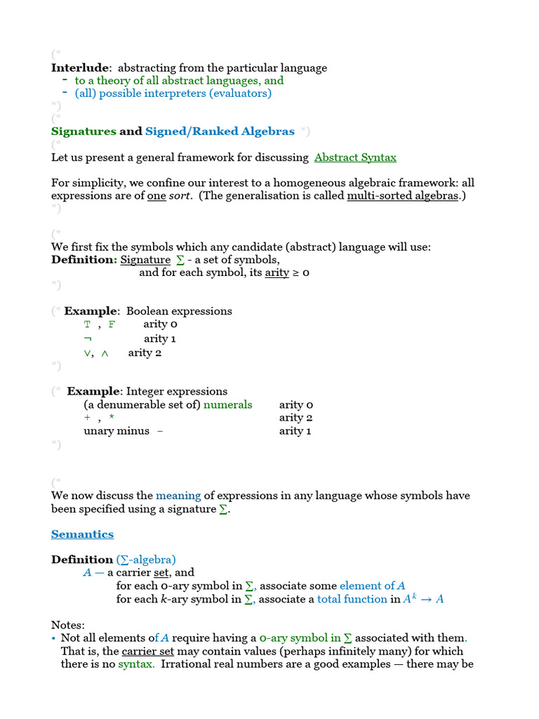 COL226 11 Signatures, Algebra, Homomorphisms | PDF | Function ...