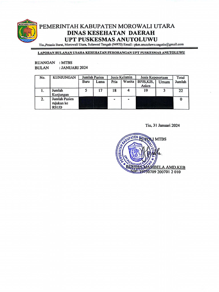Rekapan Jumlah pasien MTBS 2024 | PDF