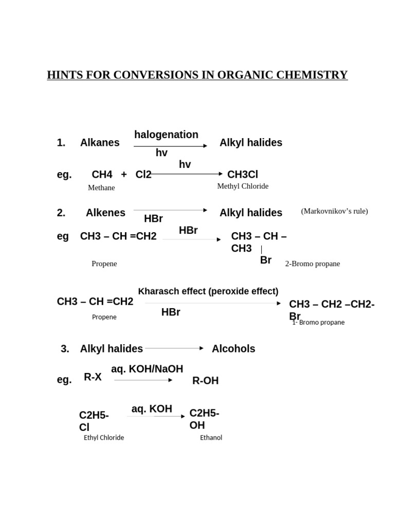 Conversions in Organic Chemistry | PDF | Methyl Group | Functional Group