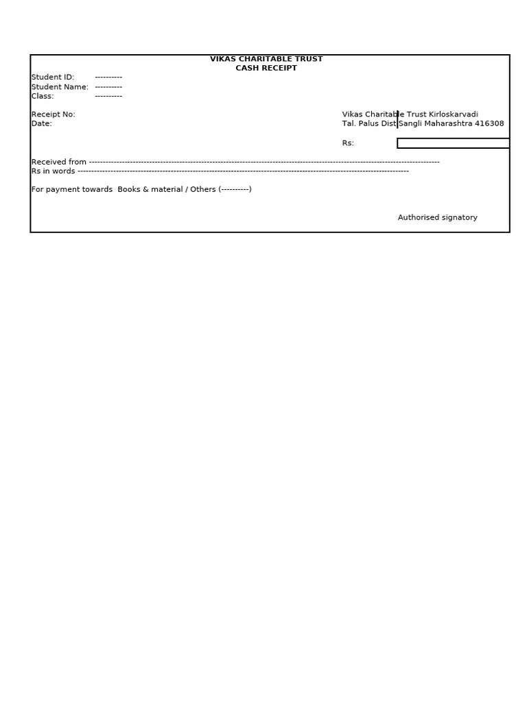 Receipt Book Format | PDF