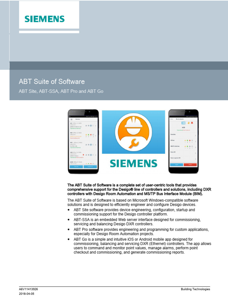 ABT SOFTWARE SUITE A6V11413926 - en | PDF | Mobile App | Usb